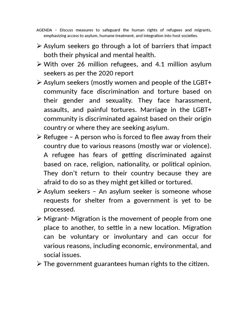 Refugees, Asylum Seekers and Migrants | PDF | Refugee | Human Migration