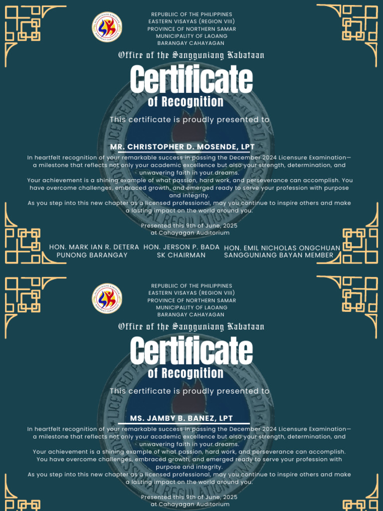 Board Passer Certificate | PDF | Business