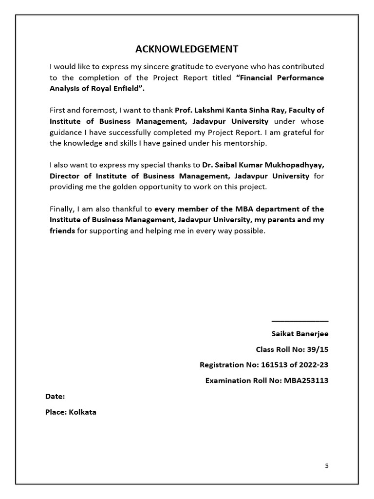 Acknowledgement | PDF