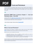 Class 8 Science Ncert Notes Chapter 3 - Coal - and - Petroleum | PDF ...