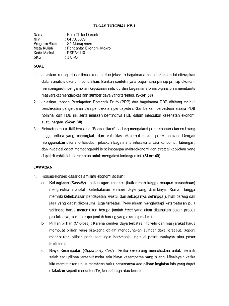 Tugas Tutorial Ke-1 | PDF