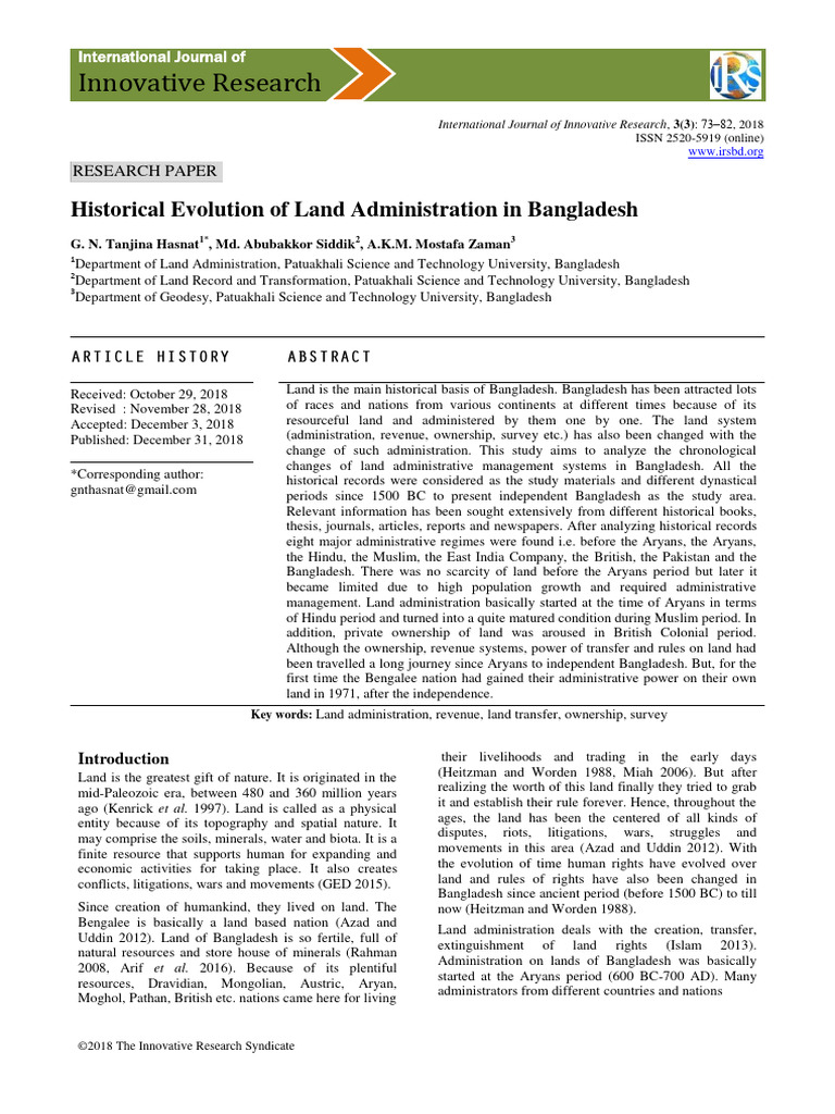 Historical Evolution of Land Administrat | PDF | Mughal Empire | Bengal