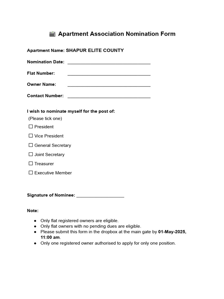 Nomination Form | PDF