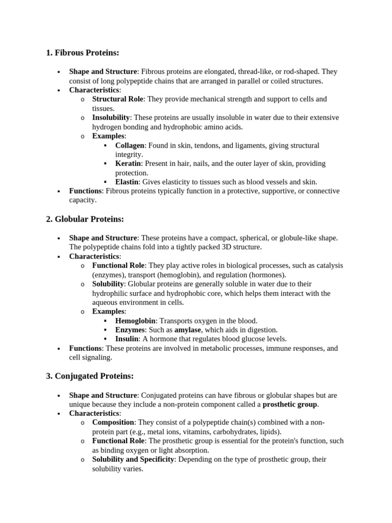Classifications of Proteins (Form) | PDF | Amino Acid | Proteins