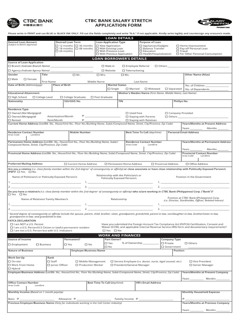 2025 UPL Application Form - REY | PDF | Banks | Loans