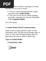 Types of Guided Media Explained | PDF | Transmission Medium | Electronics
