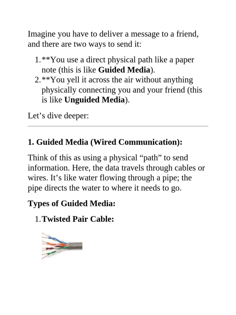 Guided and Unguided Media, 1 | PDF | Transmission Medium ...