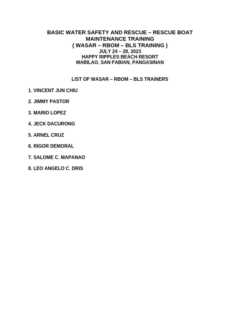 Basic Water Safety and Rescue | PDF