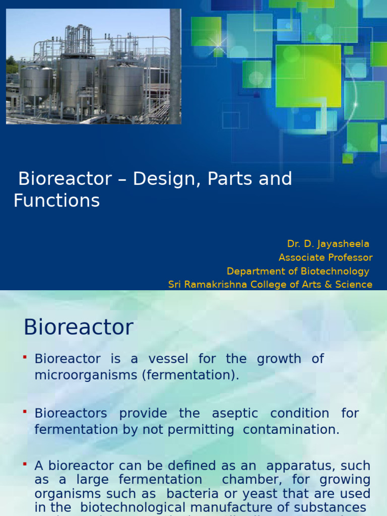Bioreactor - Design, Parts and Functions | PDF | Stainless Steel ...