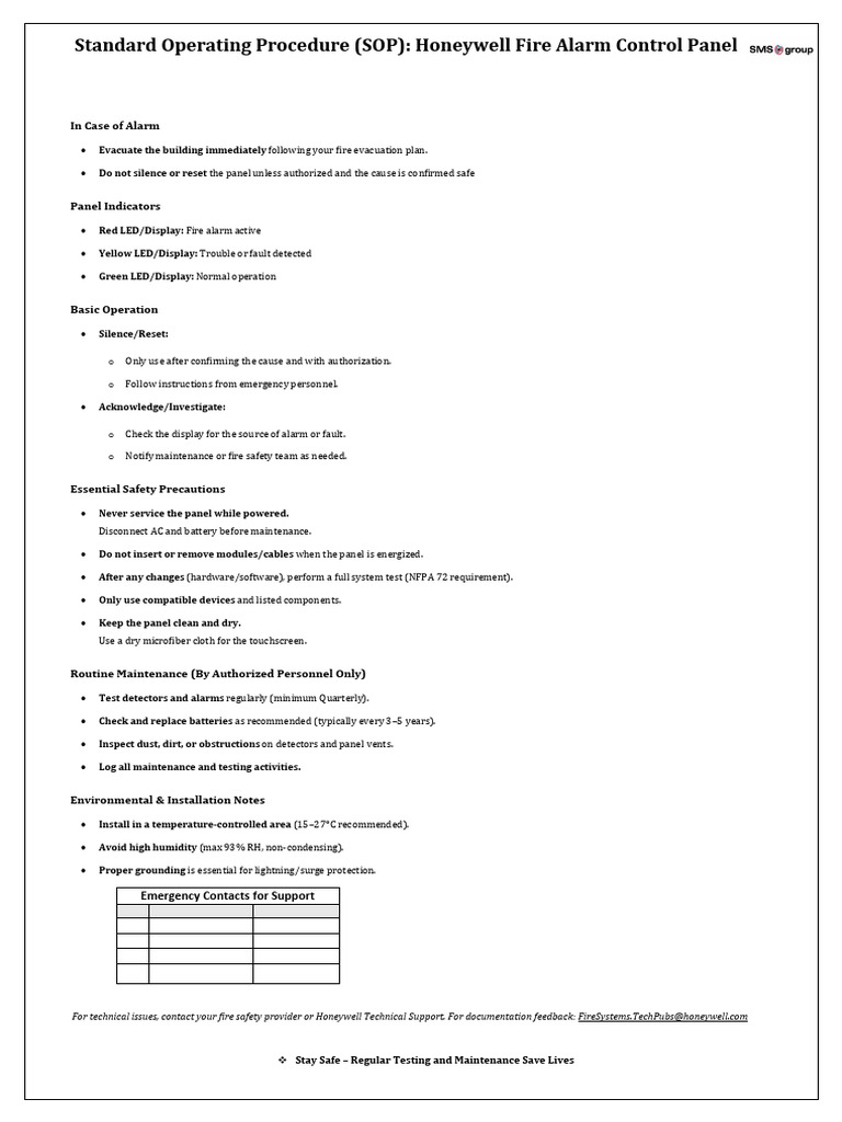 Fire Panel Systems SOP | PDF