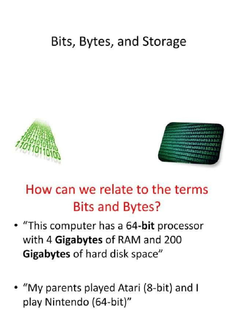 Bits, Byets and Storage | PDF