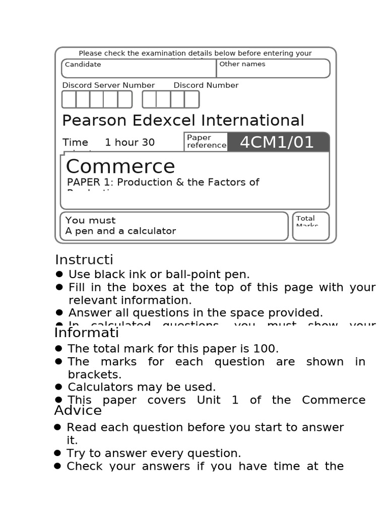 IGCSE Commerce Practice Paper | PDF | Goods | Economies