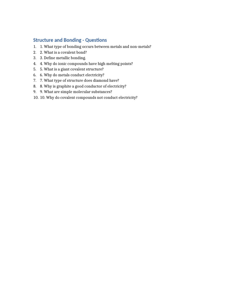 Structure and Bonding | PDF