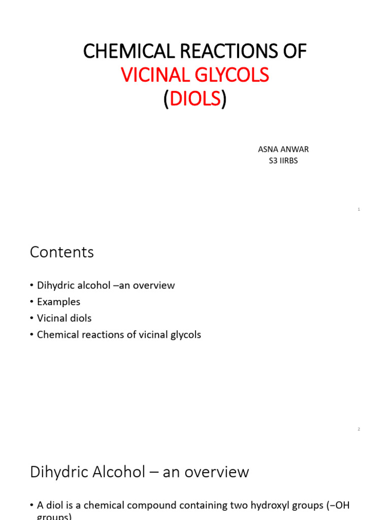Chemical Reactions of Vicinal Glycols | PDF