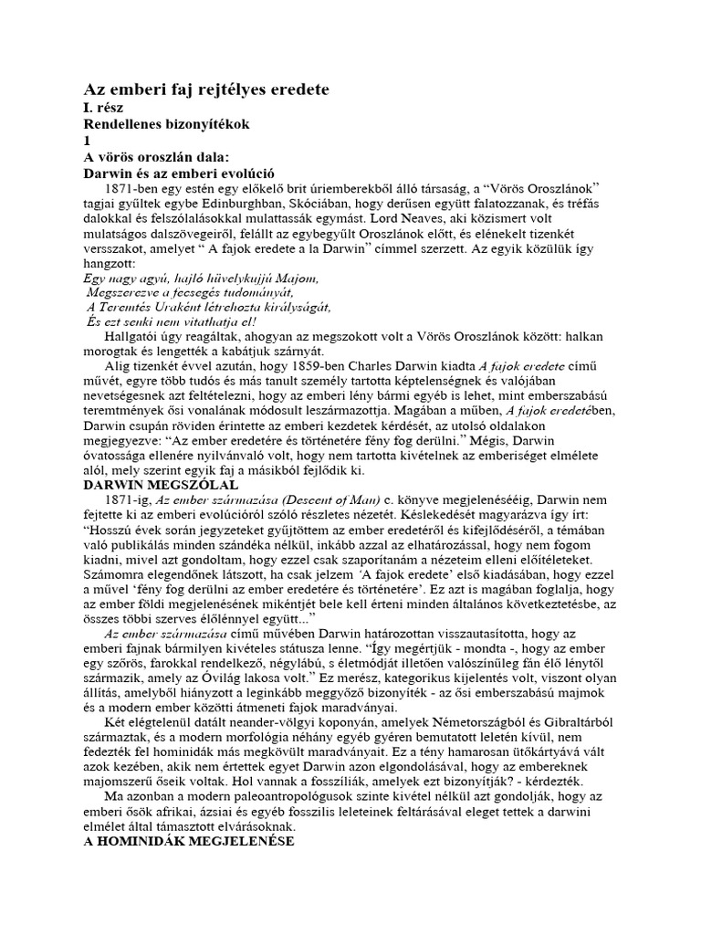 Michael A. Cremo - Az Emberi Faj Rejtélyes Eredete | PDF