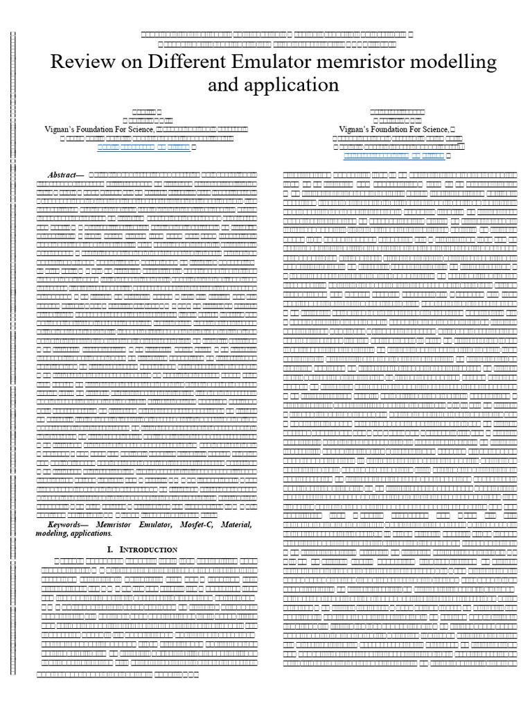 Review On Different Emulator Memristor Modelling and Application | PDF ...