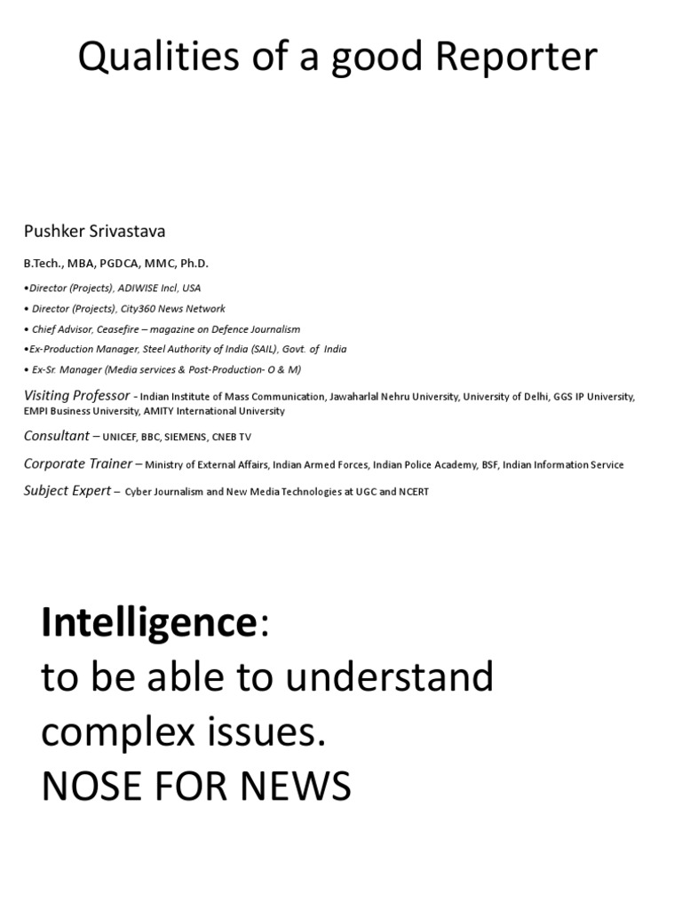 Qualities of A Good Reporter | PDF | Watergate Scandal | United States ...