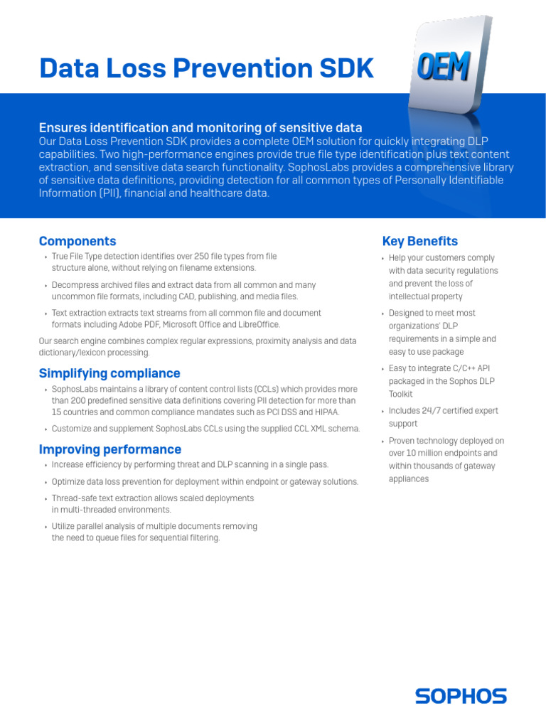 Sophos Data Loss Prevention SDK Ds | PDF | File Format | Information Technology
