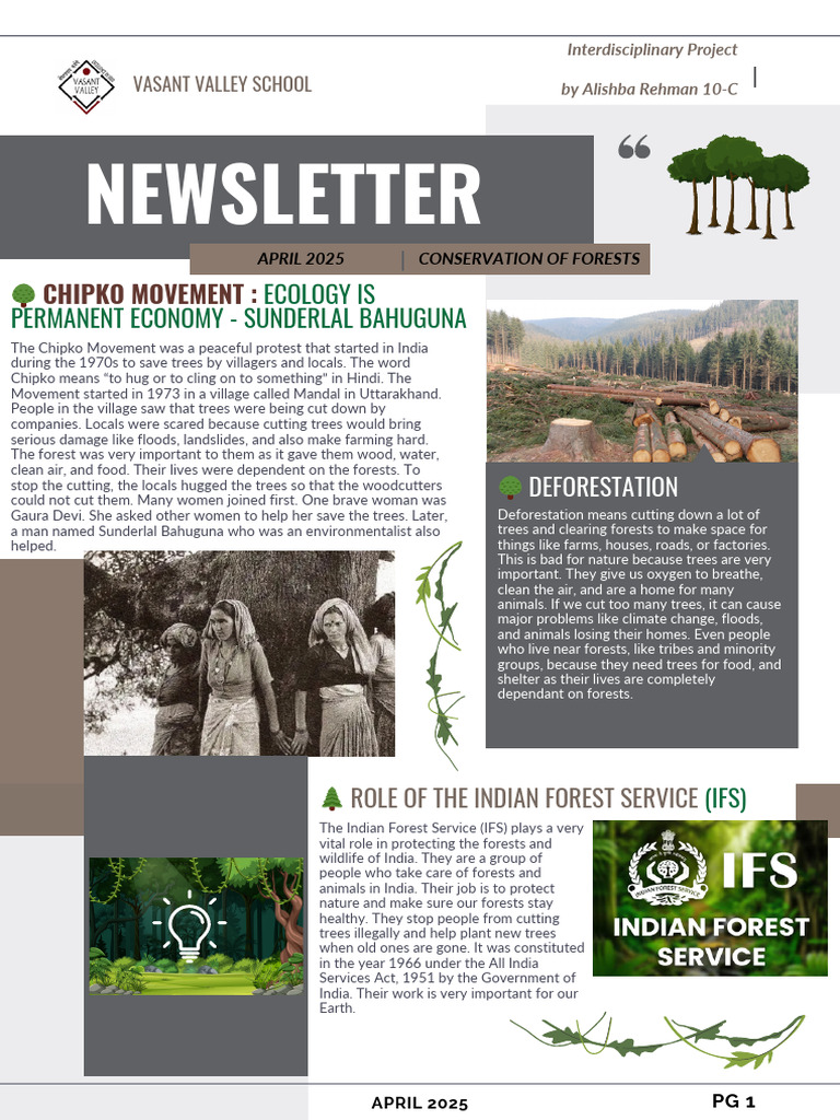 Alishba's Interdisciplinary Project Newsletter | PDF | Natural Environment