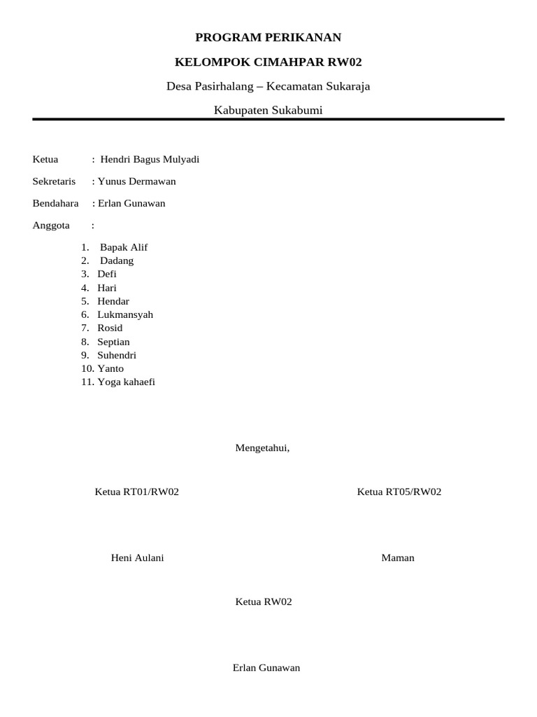 Kelompok Perikanan RW02 | PDF