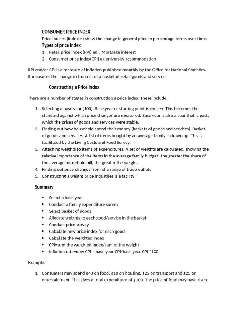 Understanding Consumer Price Index and Inflation | PDF | Cost Of Living ...