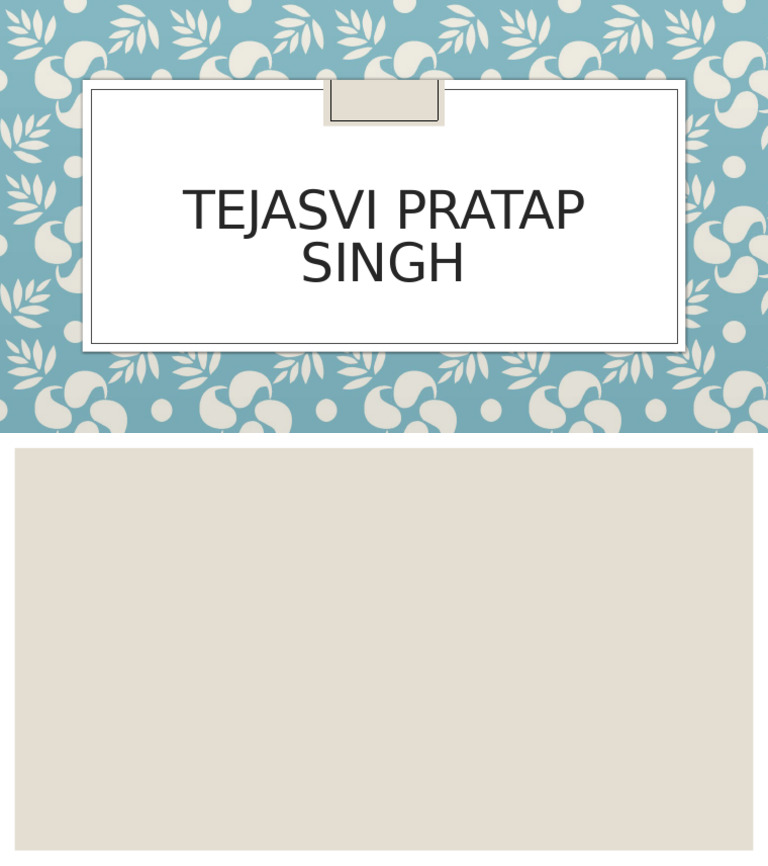 Tejasvi Pratap Singh | PDF