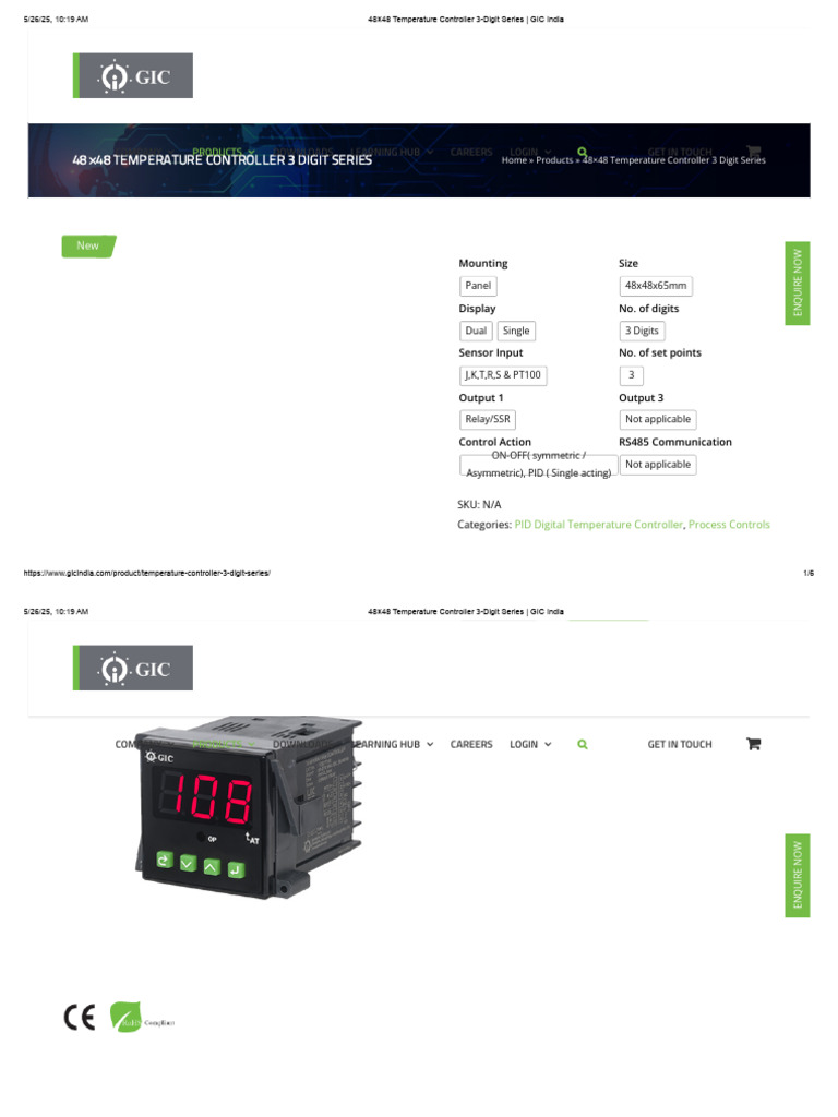 GIC 48x48 3-Digit Temp Controller | PDF | Computer Engineering | Computing