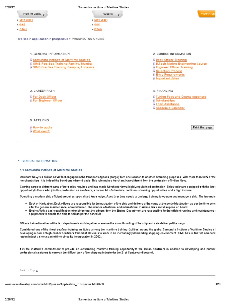 Samundra Institute Maritime Studies Overview | PDF | Ship Transport | Fee