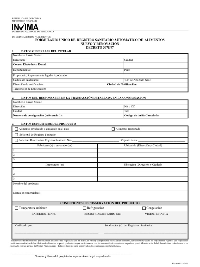 Formulario INVIMA | PDF | Correo electrónico | Marca comercial