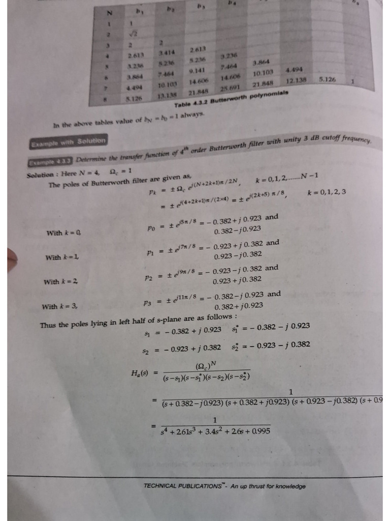 Butterworth 4 Order and Parsevals Theorem | PDF