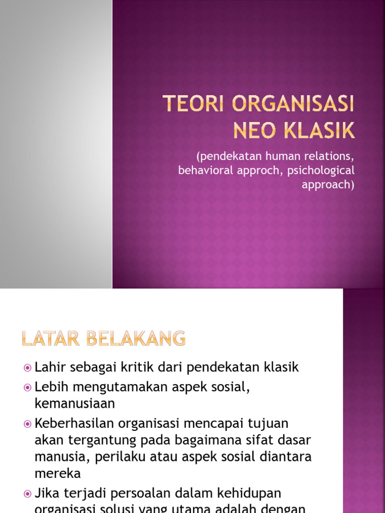 Teori Neo Klasik | PDF