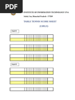 TABLE TENNIS Score Sheet | PDF