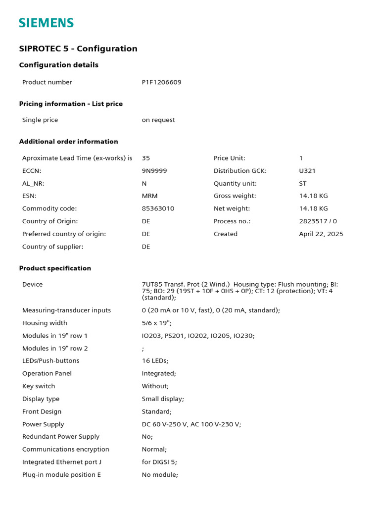 Configurationdetails P1F1206609 | PDF | Manufactured Goods | Computer ...