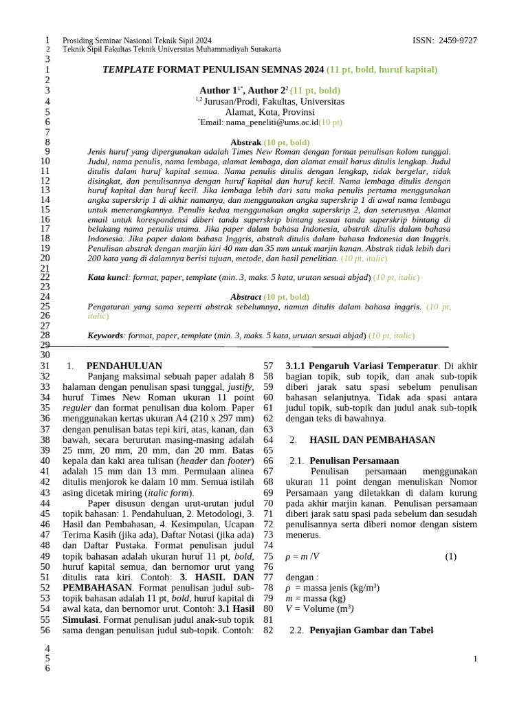 Template Semnas Sipil 2024 | PDF