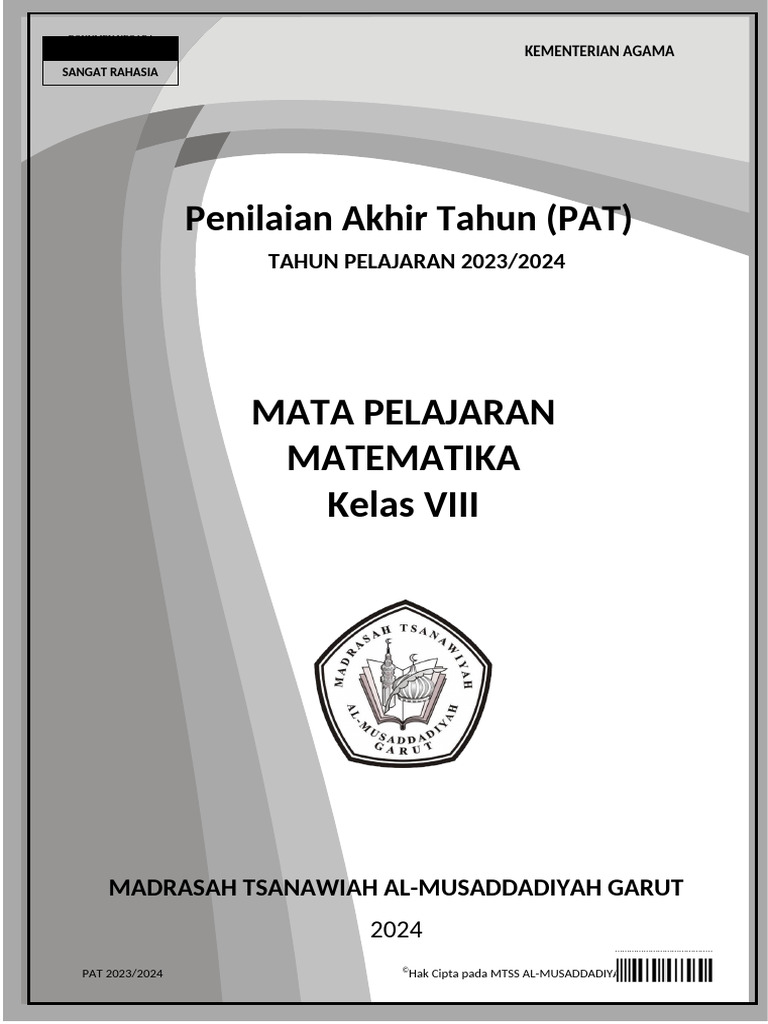 Soal Pat MTK 2024 | PDF