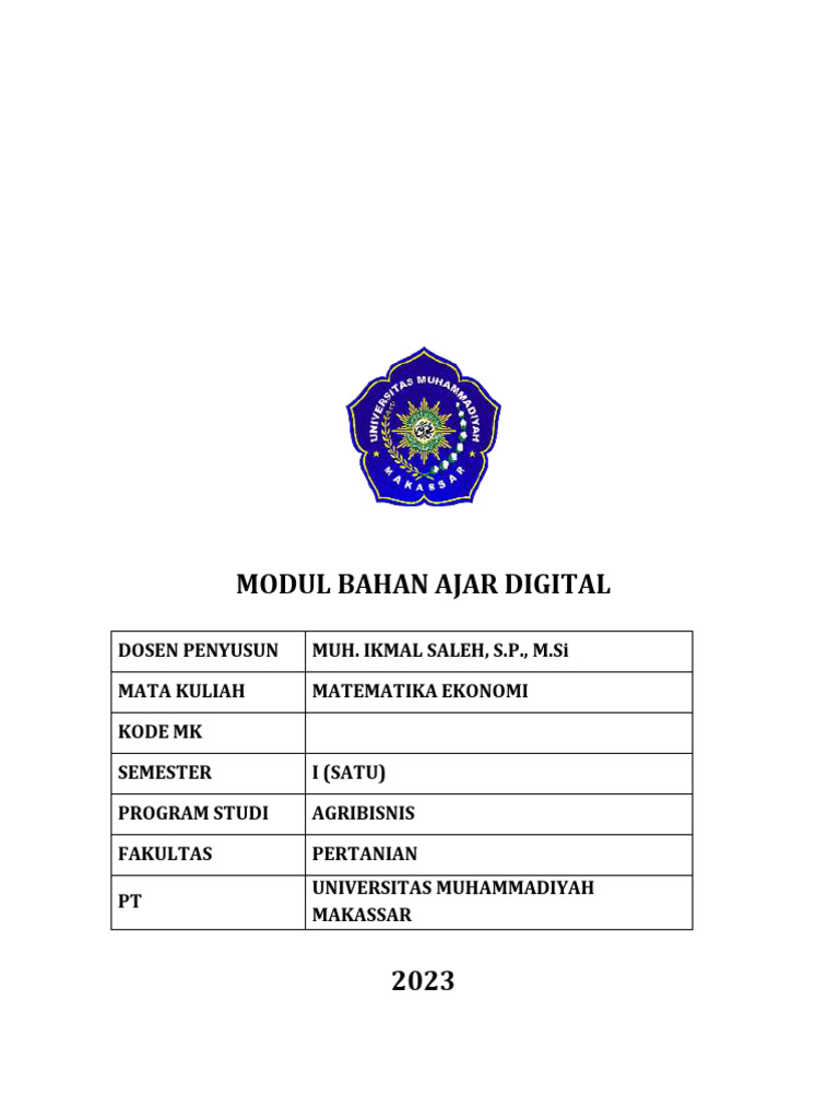 Modul Mat Ekonomi | PDF