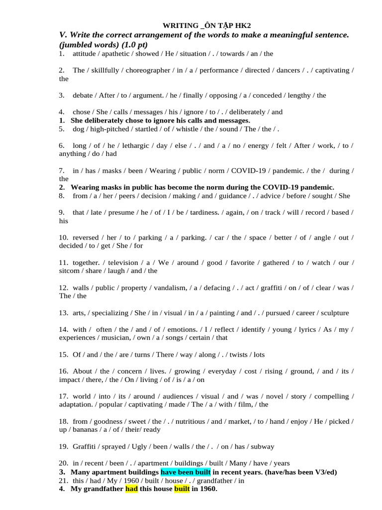 Writing11 Hk2 Jumbled Hs 2 | PDF | Graffiti