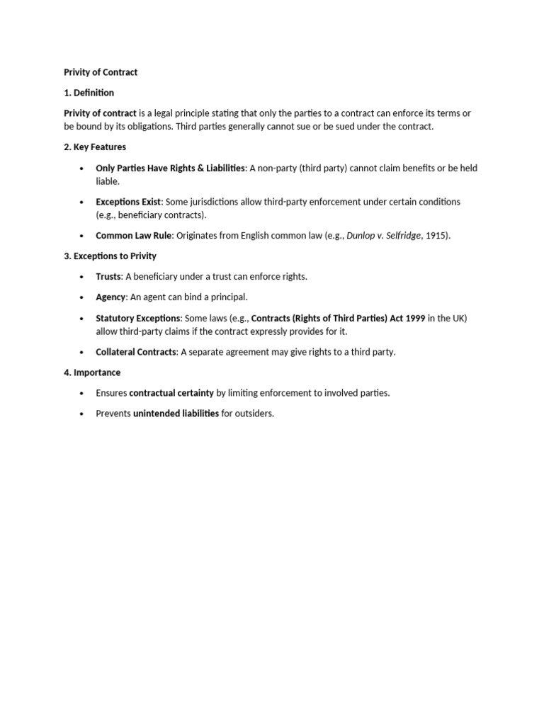 Privity Contracts | PDF
