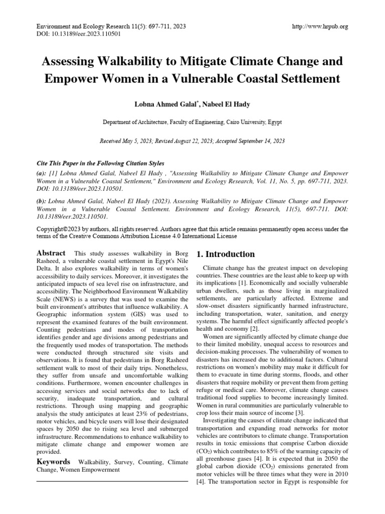Assessing Walkability To Mitigate Climat | PDF | Climate Change | Climate Change Mitigation