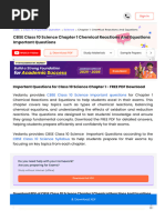Chemical Reactions and Equations Class 10 Notes Science Chapter 1 ...