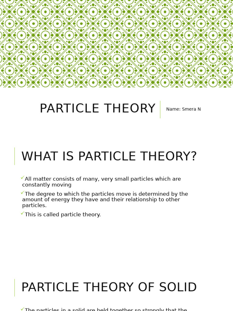 Understanding Particle Theory Basics | PDF