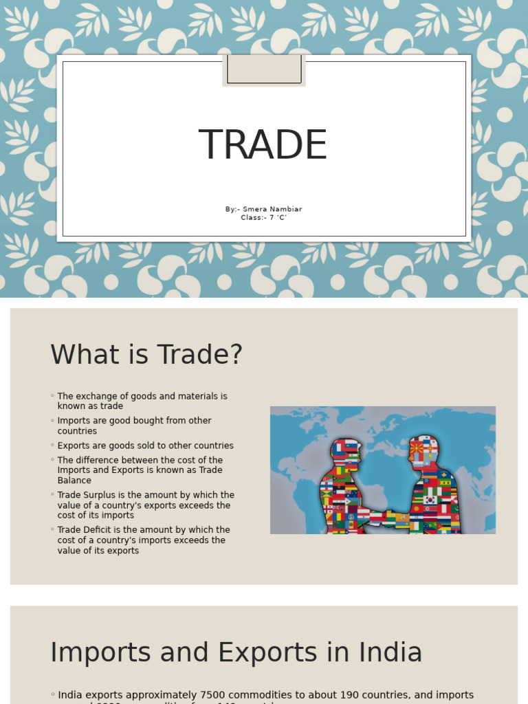 Understanding Trade: Imports, Exports, and Balance | PDF