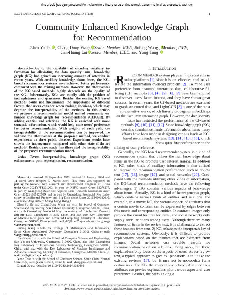 5 Community Enhanced Knowledge Graph For Recommendation | PDF ...