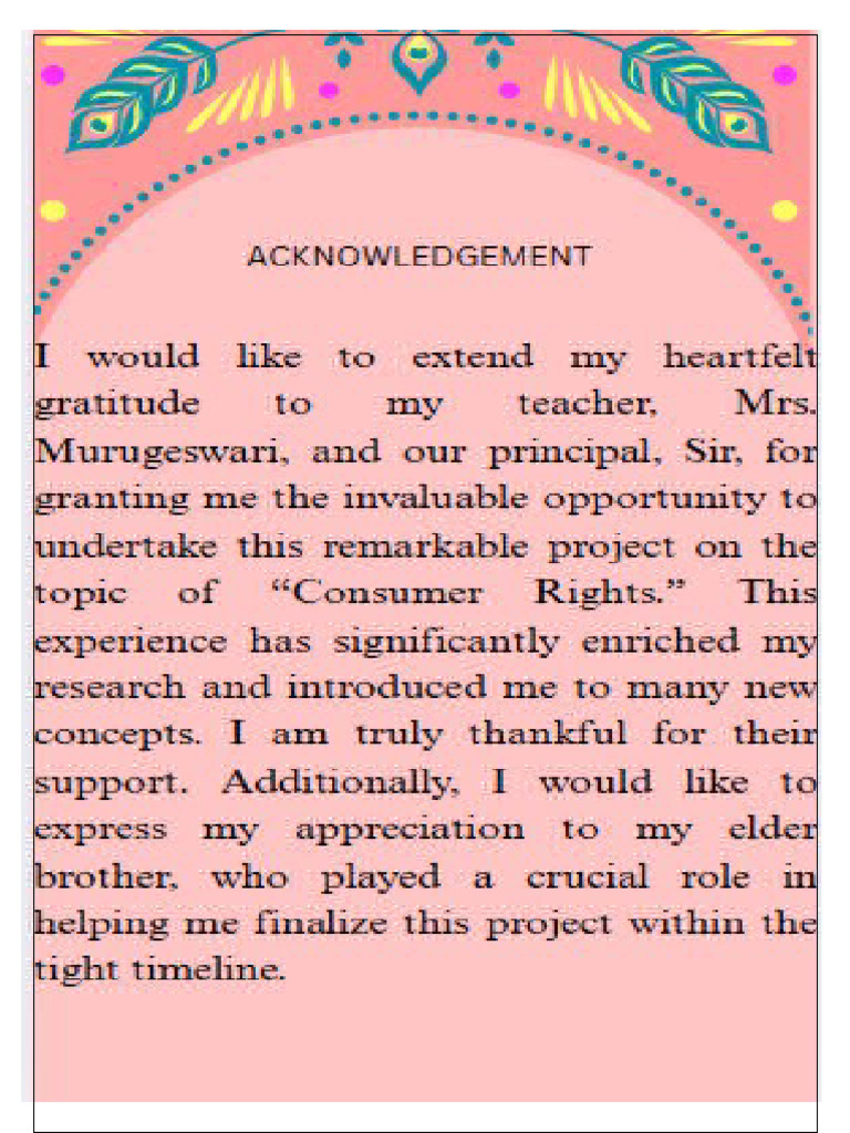 Acknowledgement Pdf