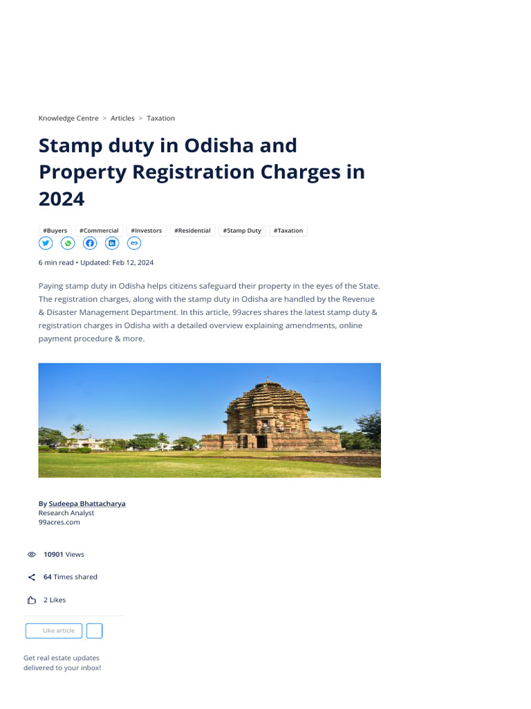 Stamp Duty in Odisha | PDF | Taxes | Deed