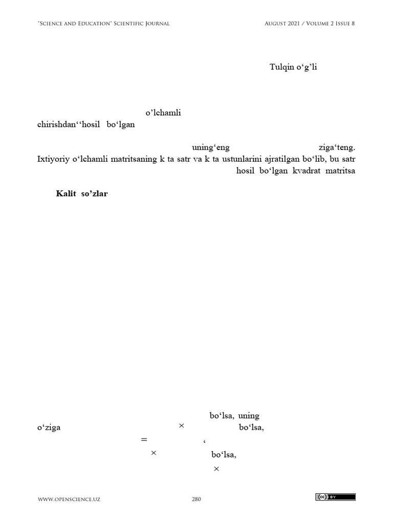 Matritsa Rangi Matritsa Rangini Hisoblash Usullari | PDF