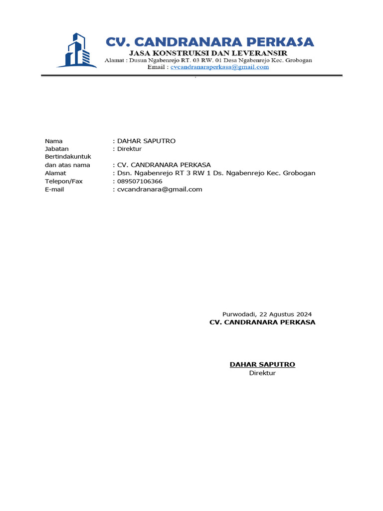 Surat Pernyataan Tidak Masuk Daftar Hitam Dan Kebenaran | PDF