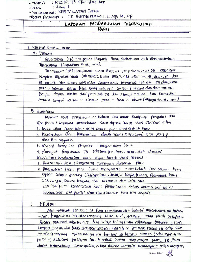 Rizki Putri (2024 Aj 1) LP LK TB Paru | PDF