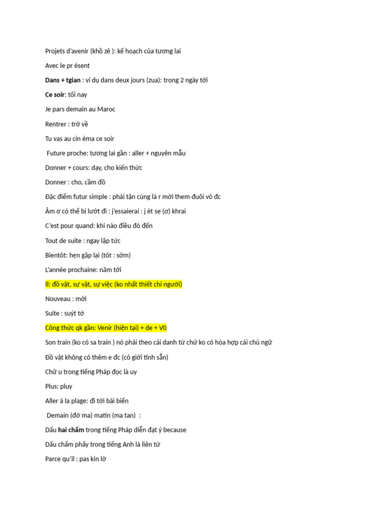 Lecon 34 Projets D'avenir | PDF