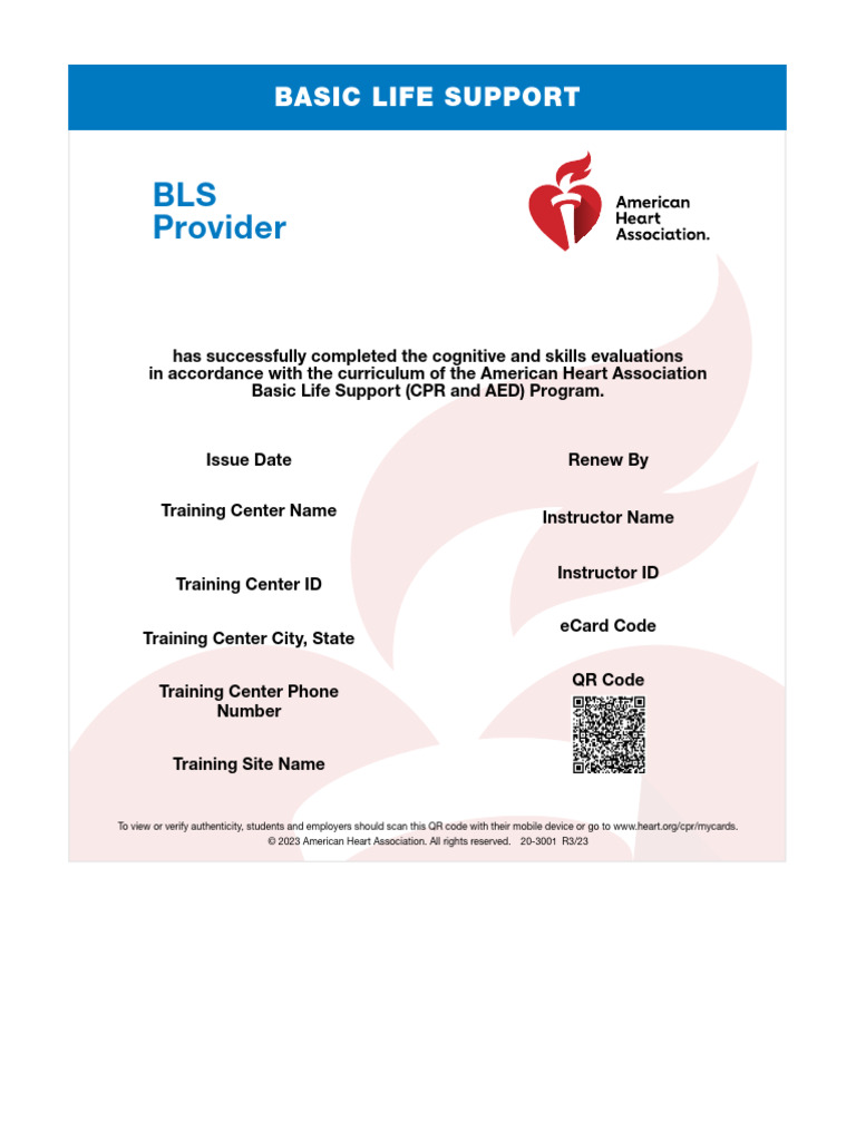 AHA BLS Card | PDF